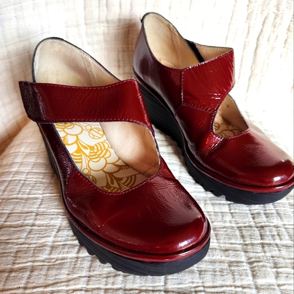 Fly London | Shoes | Shoe Fly London Burgundy Patent Leather Mary Janr ...